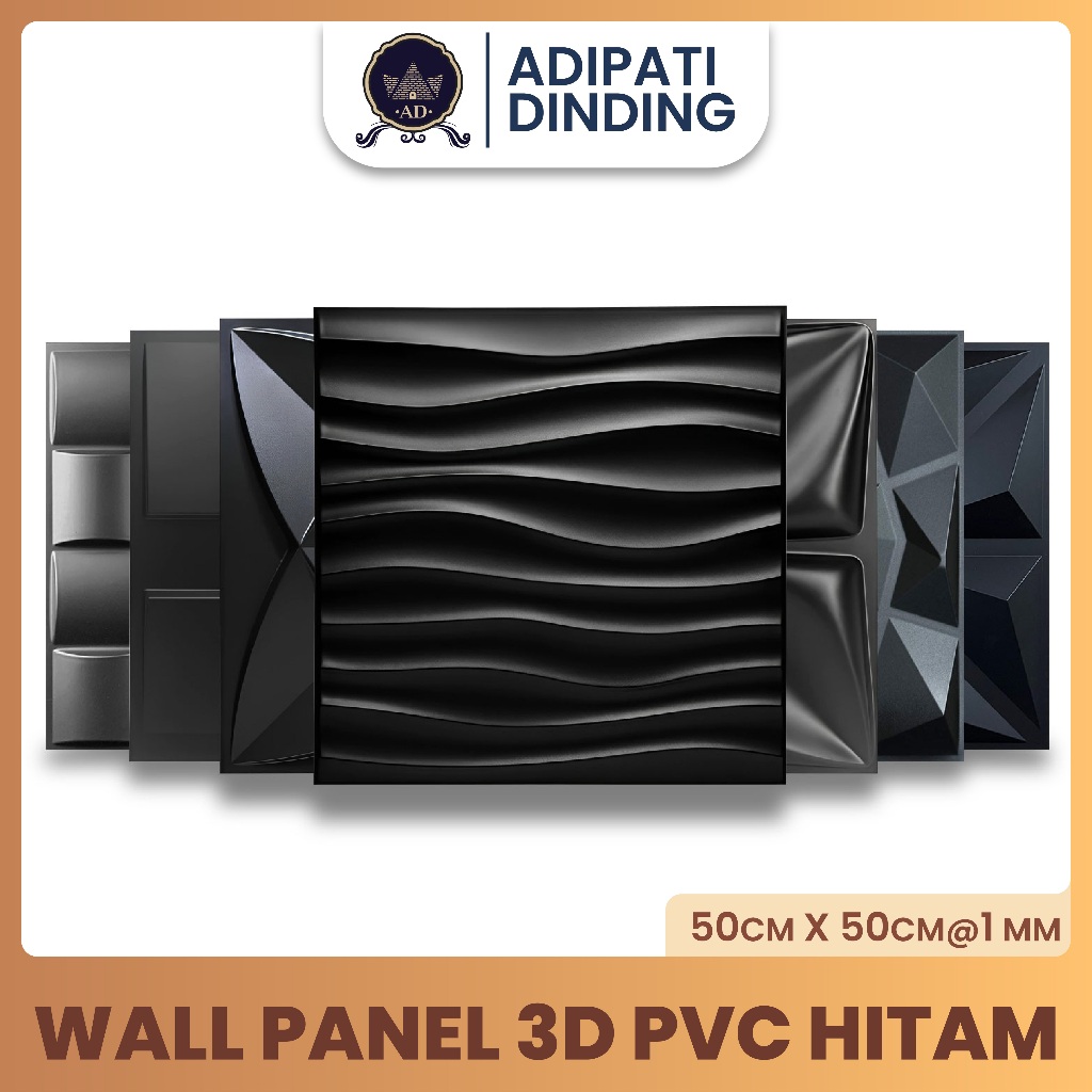 Jual WALL PANEL 3D PVC WARNA HITAM / WALL PANEL BAHAN PVC WARNA BLACK ...