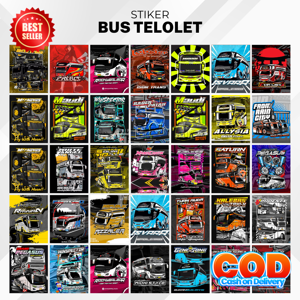 Jual [PROMO] 100 PCS STIKER BUS BASURI | STIKER BUS TELOLET UKURAN 4X5 ...