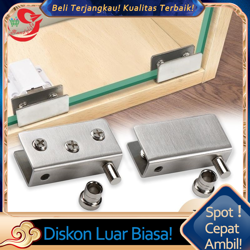 Jual 2pcs Engsel Pivot Pintu Kaca Jepit Stainless Steel | Shopee Indonesia