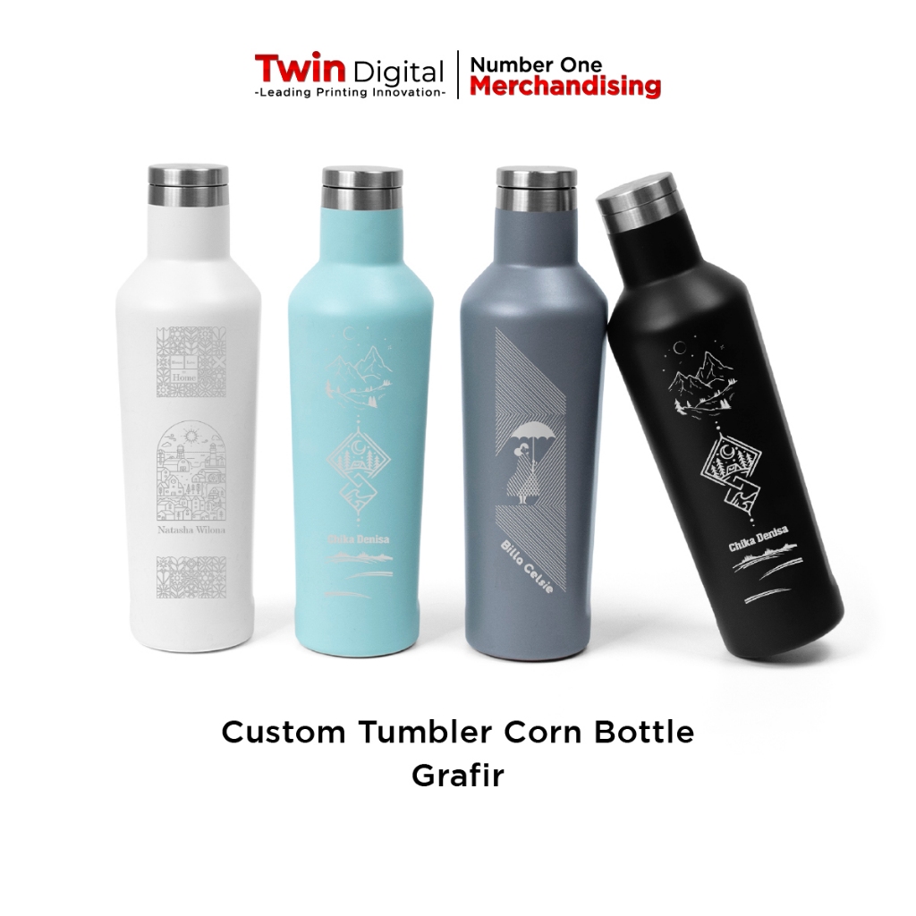 Jual Twindigital Custom Tumbler Corn Bottle Grafir Stainless 500ml ...