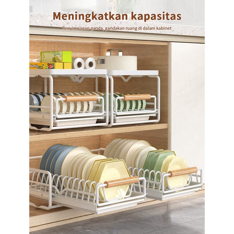 Jual RAK PIRING GELAS GALON REL STAINLESS MANGKOK LEMARI DAPUR TARIK ...