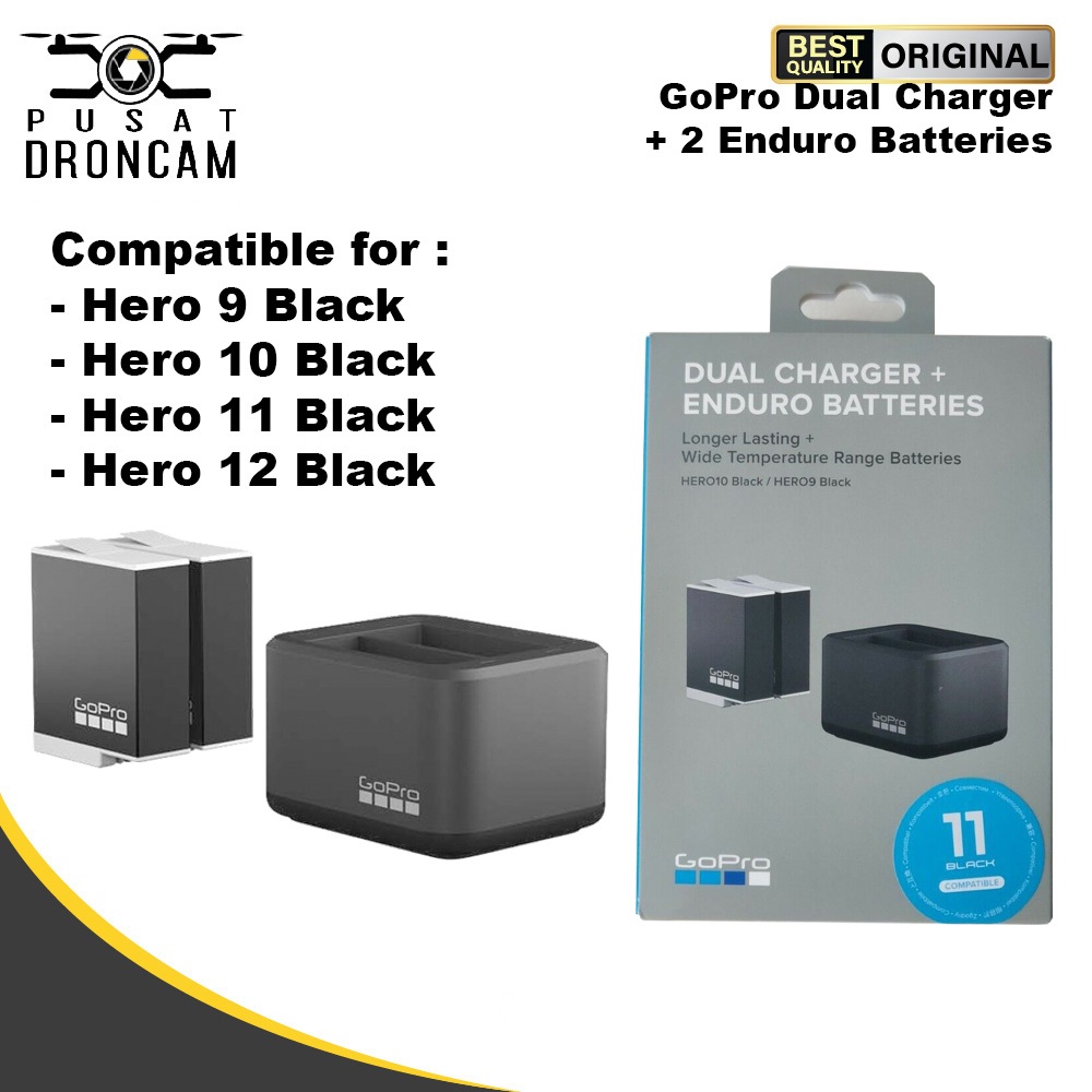 Jual GoPro Enduro Dual Battery Charger Hero 12/11 - Hero 10 Original Go ...