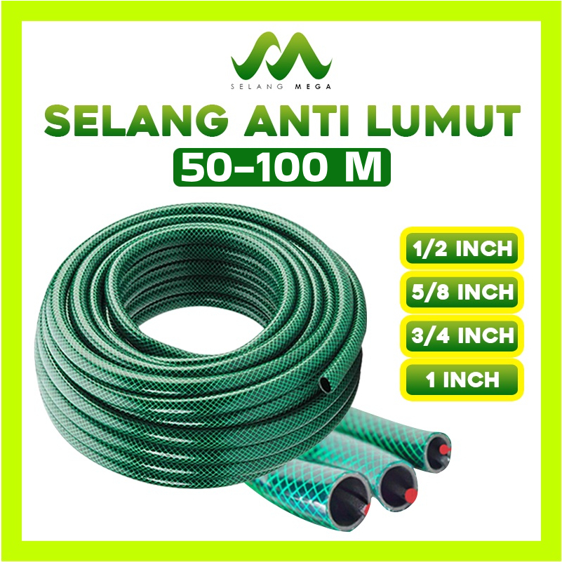 Jual MEGA Selang Air 50 Meter 100 Meter 1/2 5/8 3/4 1 Inch Selang Benang Anti Lumut Tebal Selang ...