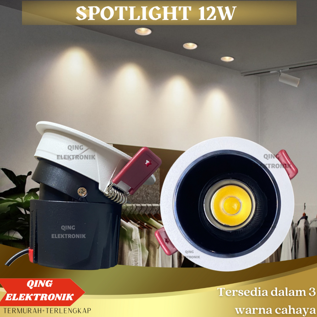 Jual Lampu LED Lampu Sorot Plafon Spotlight LED 12W Garansi 1 Tahun | Shopee Indonesia