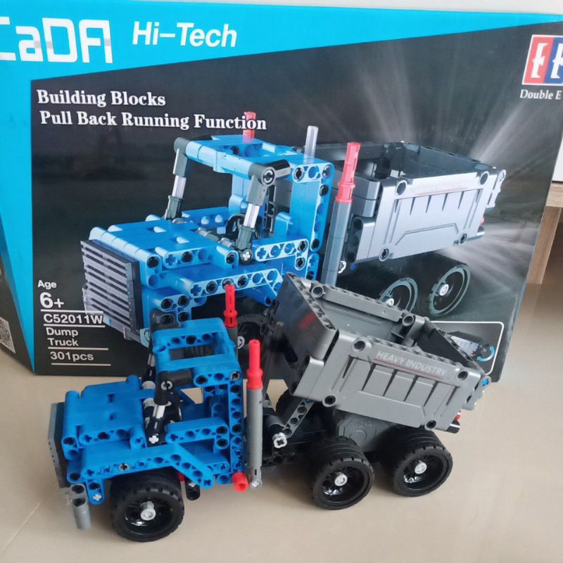 Jual dump truck cada hi tech building blocks pull back | Shopee Indonesia