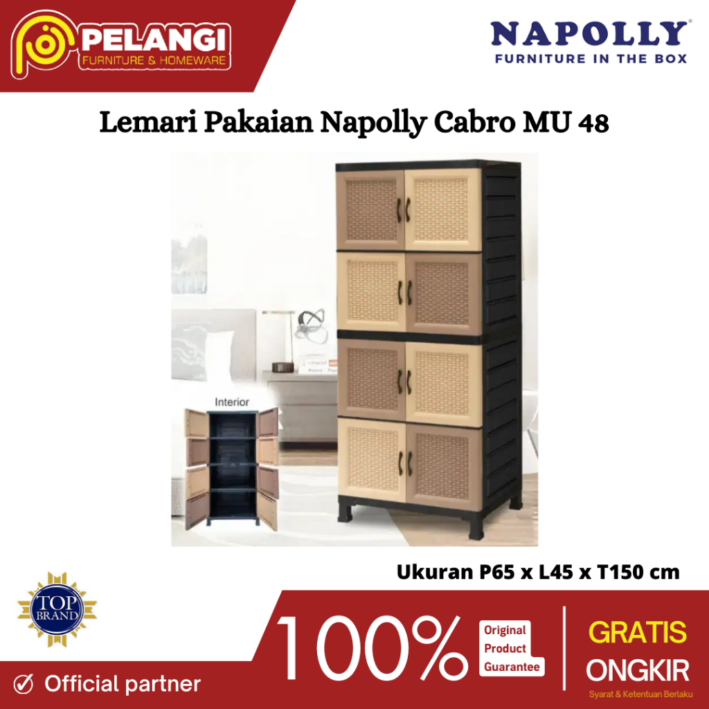 Jual Lemari Napolly Cabro MU 48 | Lemari Pakaian 2 Pintu | Lemari ...