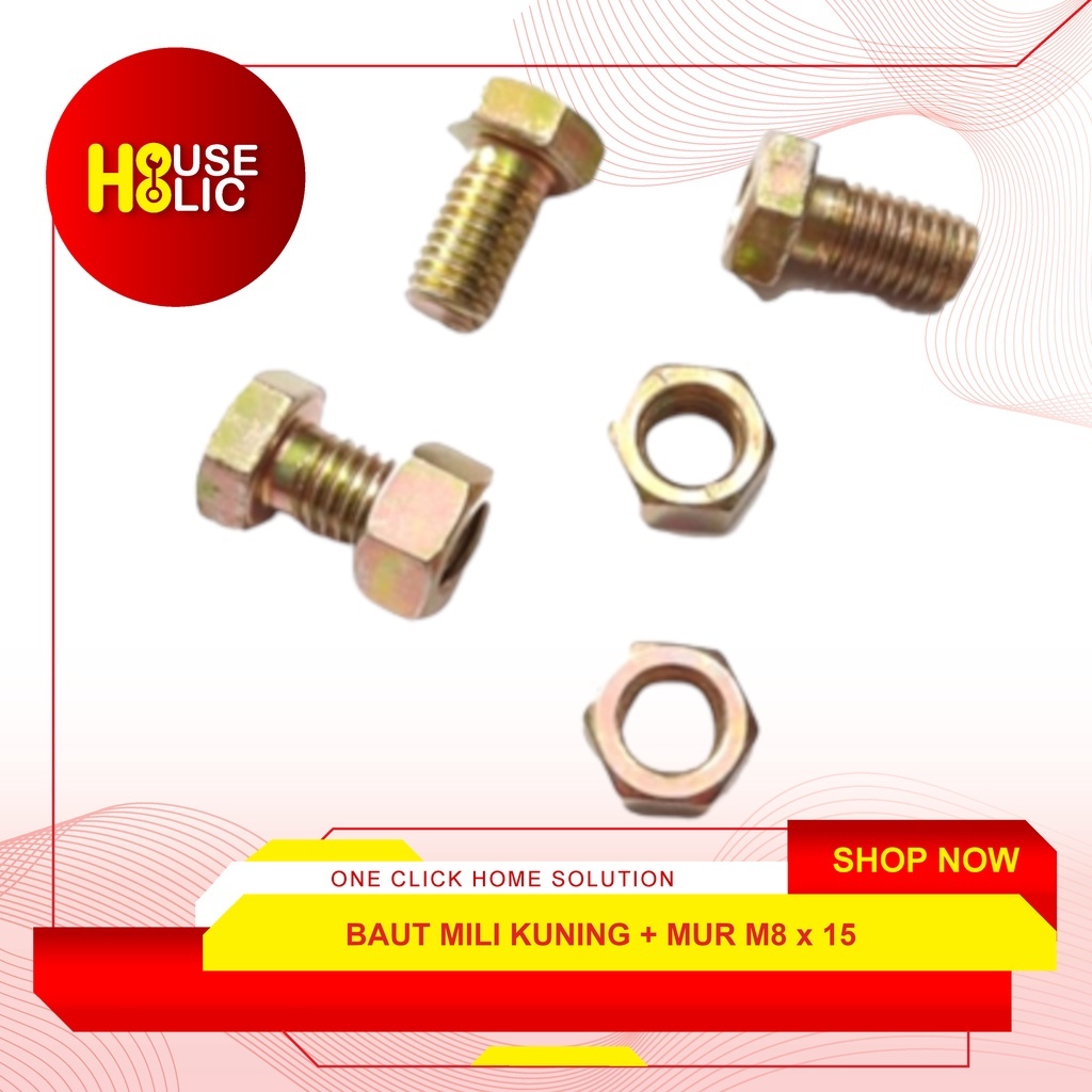 Jual Baut + Mur M 6 × 40 / Baut Plat Besi | Shopee Indonesia