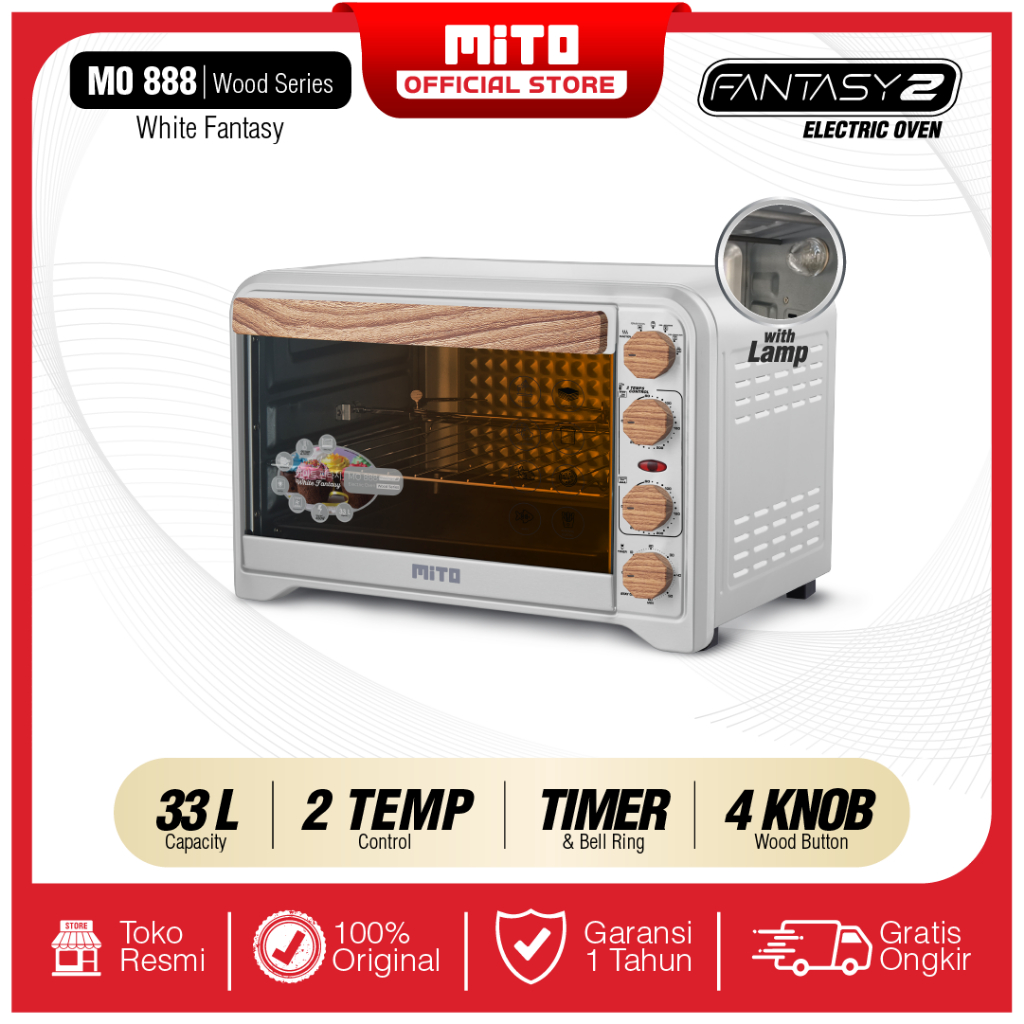 Jual MITO Oven Listrik Fantasy 2 MO888 Wood Series 33L Low Watt | Shopee Indonesia