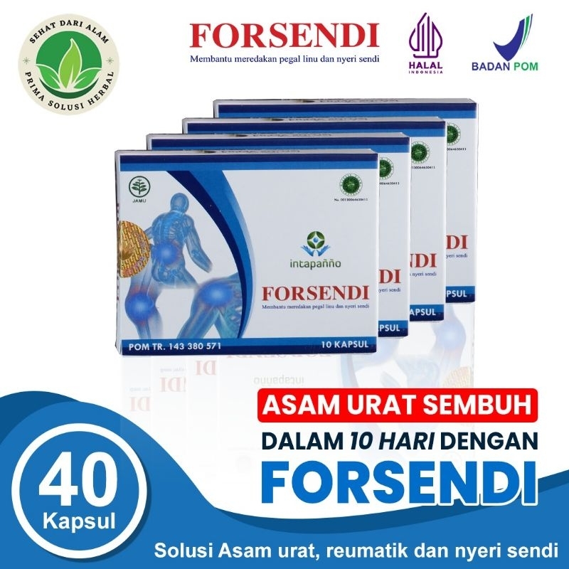 Jual FORSENDI 40 KAPSUL MENGOBATI ASAM URAT NYERI SENDI DAN REUMATIK ...