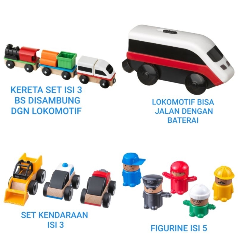 Jual Mainan Lokomotif Bisa Jalan, Kereta Api isi 3, Kendaraan Set isi 3 ...