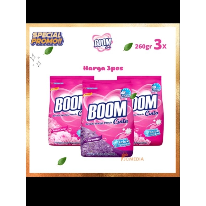 Jual BOOM detergent bubuk sabun cuci 260gr Beli 2 Gratis 1 | Shopee ...
