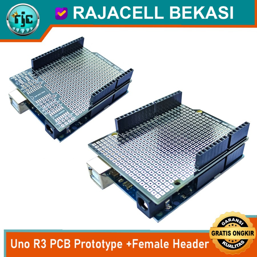 Jual Uno R3 PCB Prototype Shield Dual Layer Protoshield + FEMALE Pin ...