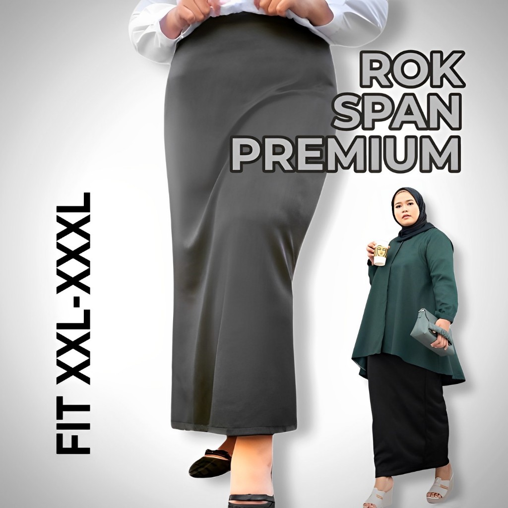 Jual Rok Span Maxi Jumbo Muat BB 90kg / Rok Panjang Scuba / ROK KERJA ...