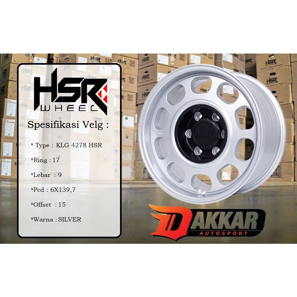 Jual velg mobil ring 17 velg model kaleng hsr klg r17 baut 6 cocok untuk pajero fortuner hilux ...