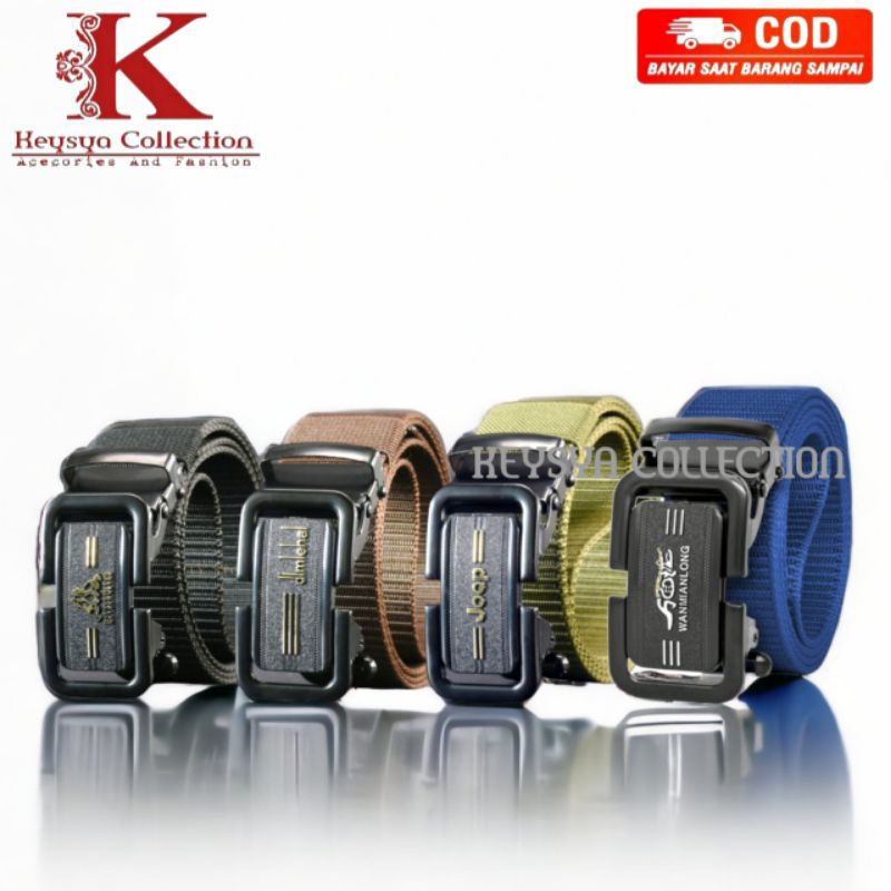 Jual [K&C] Ikat pinggang pria Nylon Canvas Gesper Tactical Pria Stylish ...