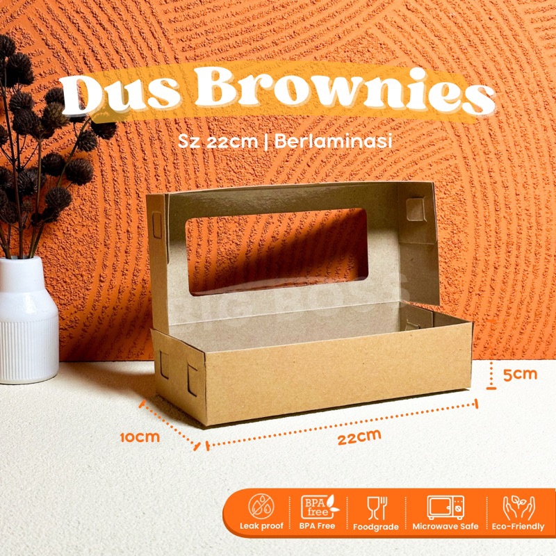 Jual Box Brownies Laminasi / Dus Brownies Kraft / Dus Kue / Kemasan Brownies / Dus Brownis / Box ...