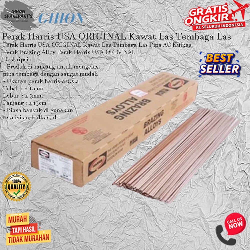 Jual Perak Harris USA ORIGINAL Kawat Las Tembaga Las Pipa AC Kulkas ...