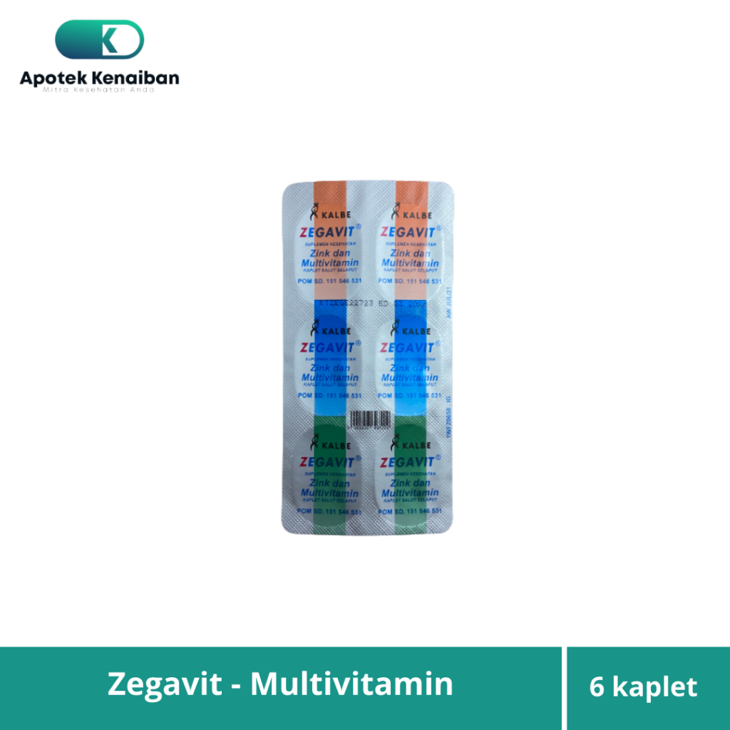 Jual ZEGAVIT STRIP 6 TABLET MULTIVITAMIN DAYA TAHAN TUBUH | Shopee ...