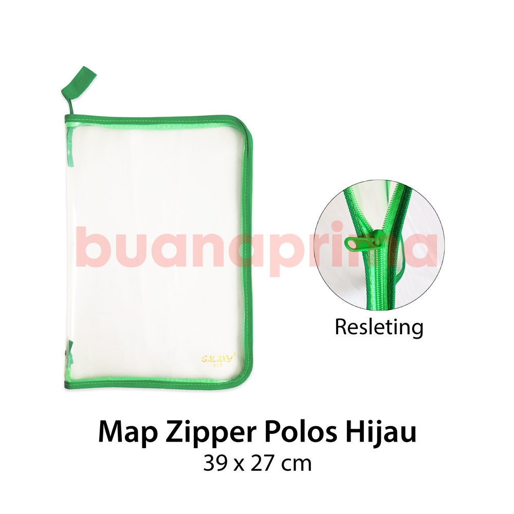 Jual Map Sleting Polos Hijau Folio Zipper | Shopee Indonesia