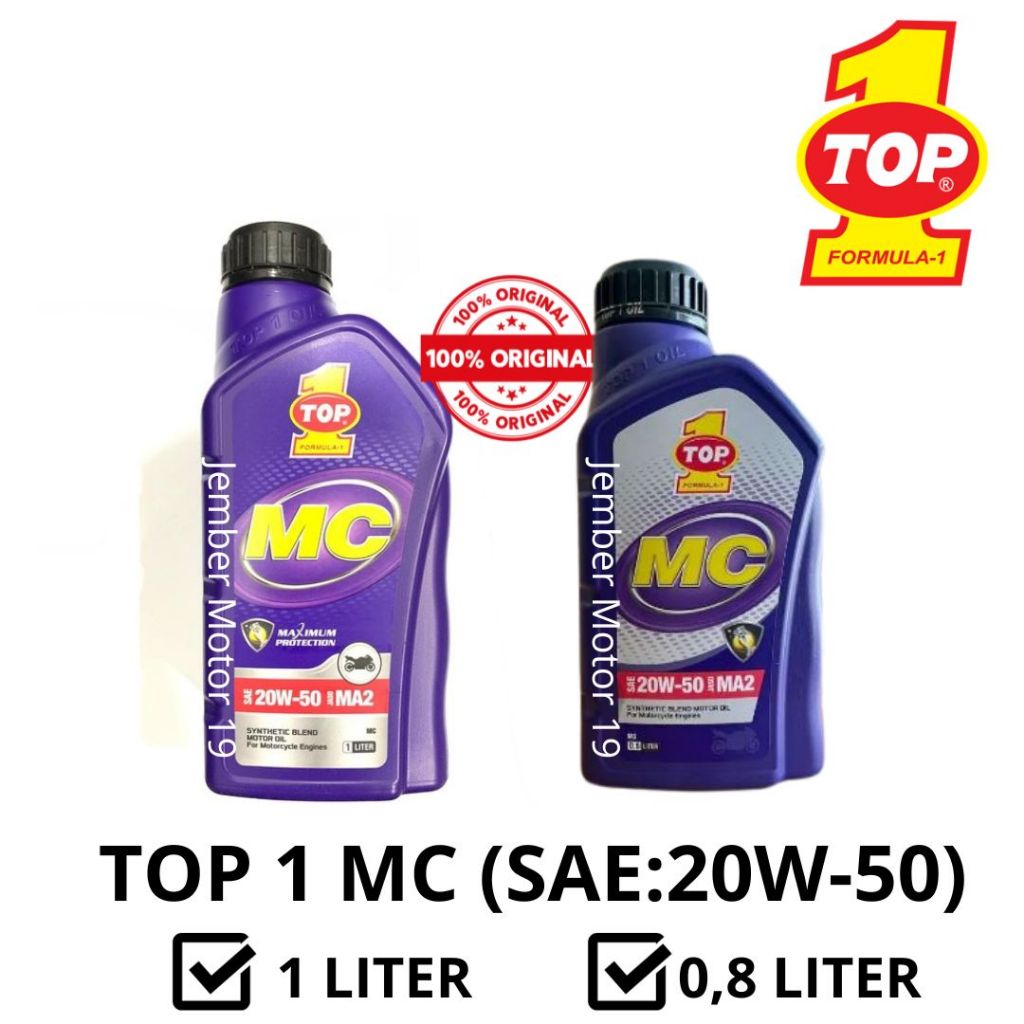 Jual OLI TOP 1 MC 20W-50 0,8 LITER DAN 1 LITER ORIGINAL | Shopee Indonesia