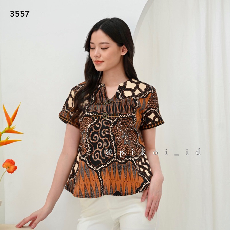 Jual Atasan batik merah / Cheongsam batik wanita / baju batik etnik ...