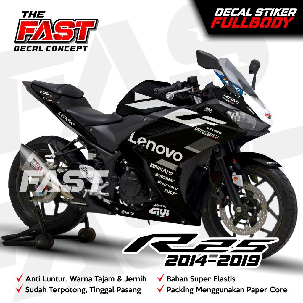 Jual BISA COD Decal Sticker Yamaha R25 Fullbody Ducati Lenovo Decal ...