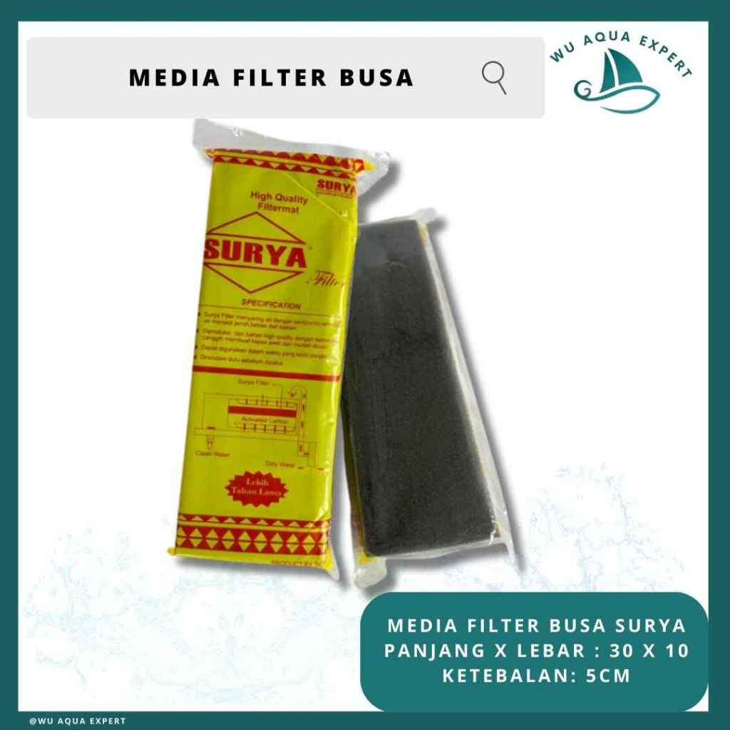 Jual Media Filter BUSA SURYA TAKARI Kapas Busa Hitam Filter Ikan Kolam ...