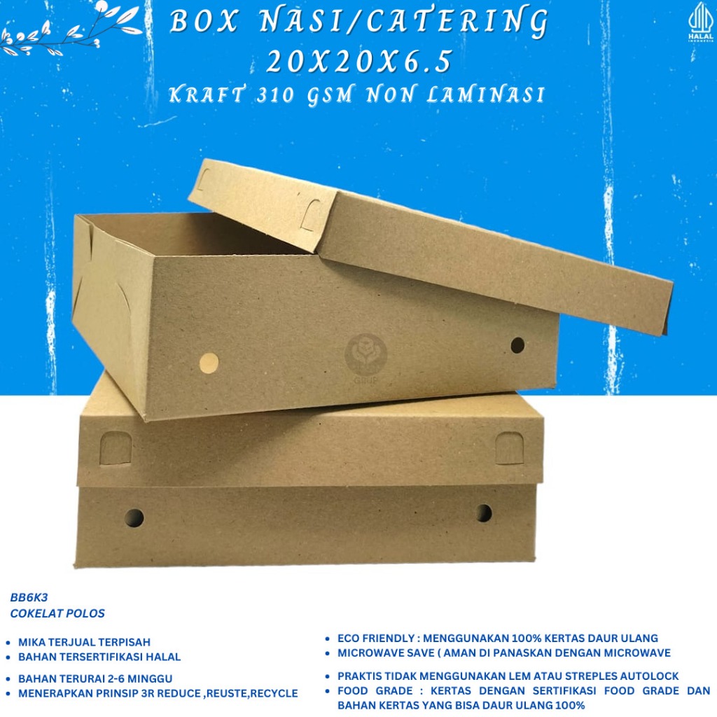 Jual Box Catering Dus Catering Dus 20x20X6.5 (BB6K3-20X20X6.5 Cm ...