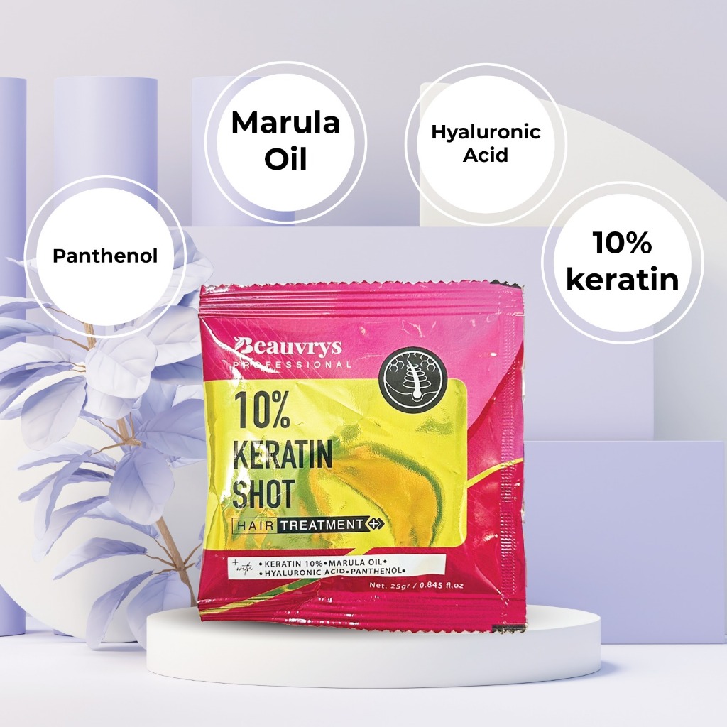 Jual Beauvrys Professional 10% keratin shot (sachet) | Shopee Indonesia