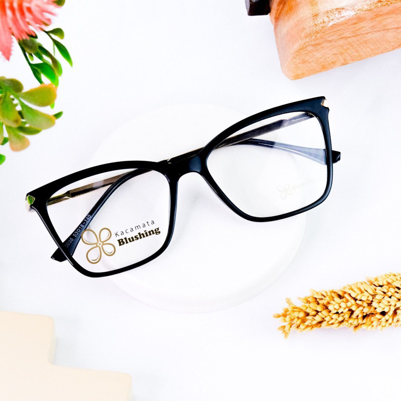 Jual Kacamata Blushing - Frame Kacamata Nara Black Gold | Shopee Indonesia