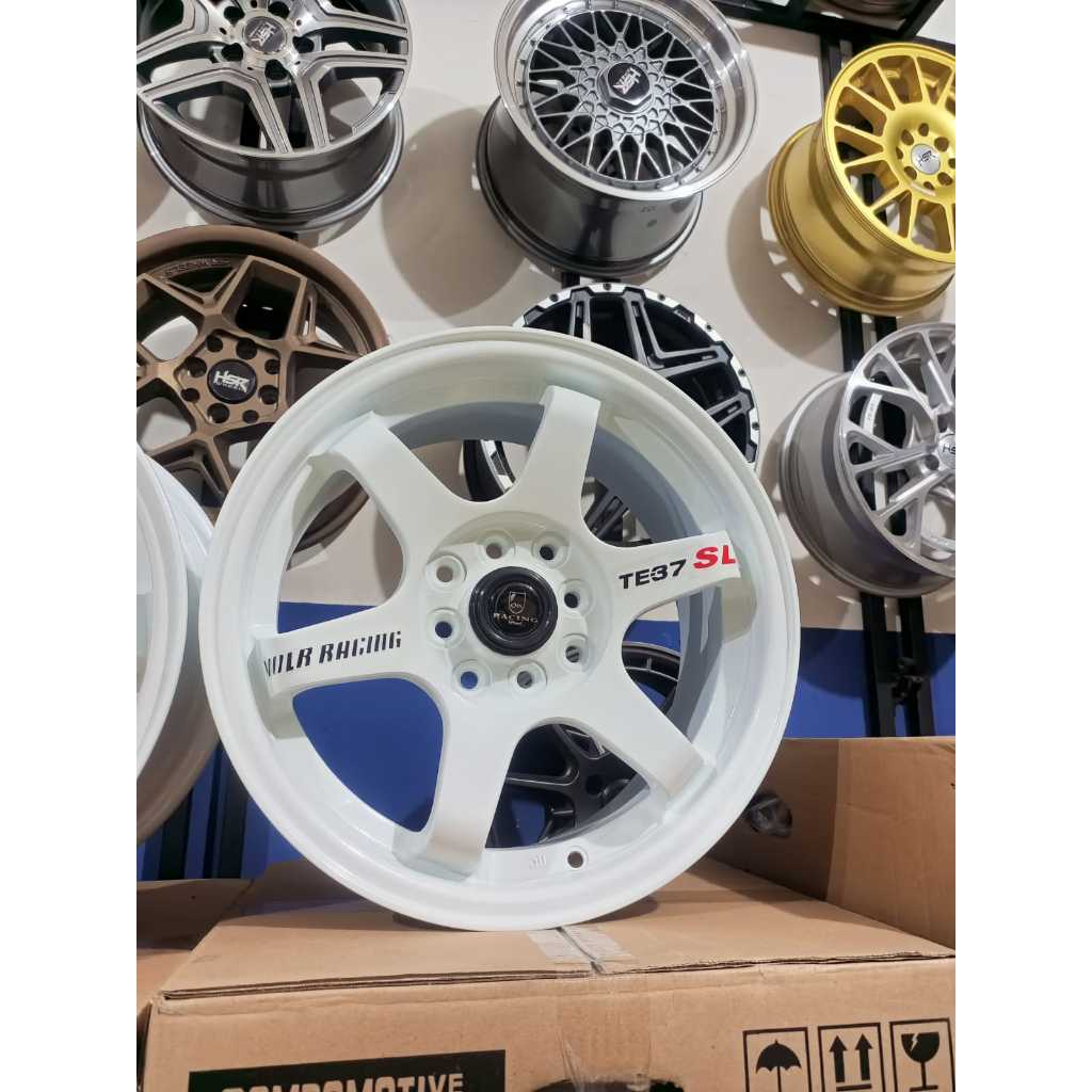 Jual jual velg murah berkualitas model te37 r15 h8 warna putih | Shopee ...