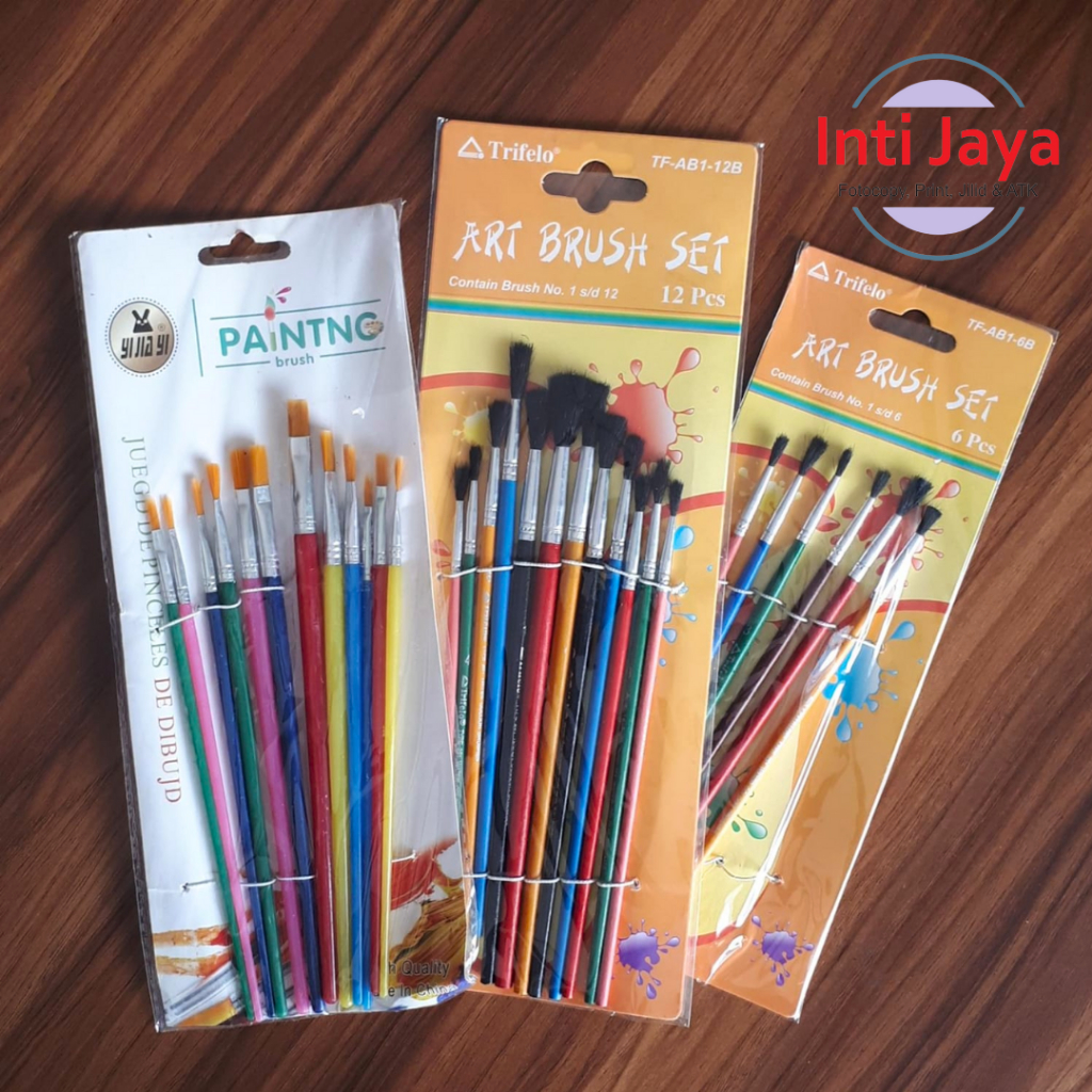 Jual Kuas Lukis Set/ Kuas Cat Air/ Cat Minyak | Shopee Indonesia