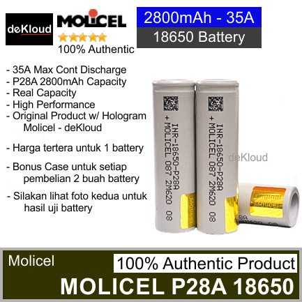 Jual Authentic MOLICEL P28A 18650 Battery | baterai batre batere original | Shopee Indonesia