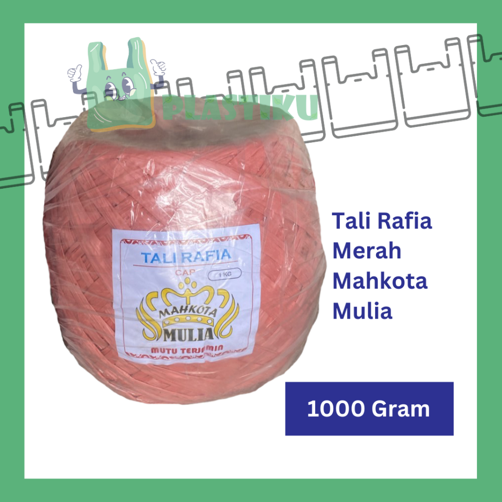 Jual Tali Rafia Merah Mahkota Mulia 1Kg - Tali Rafia Merah - Tali Rafia ...