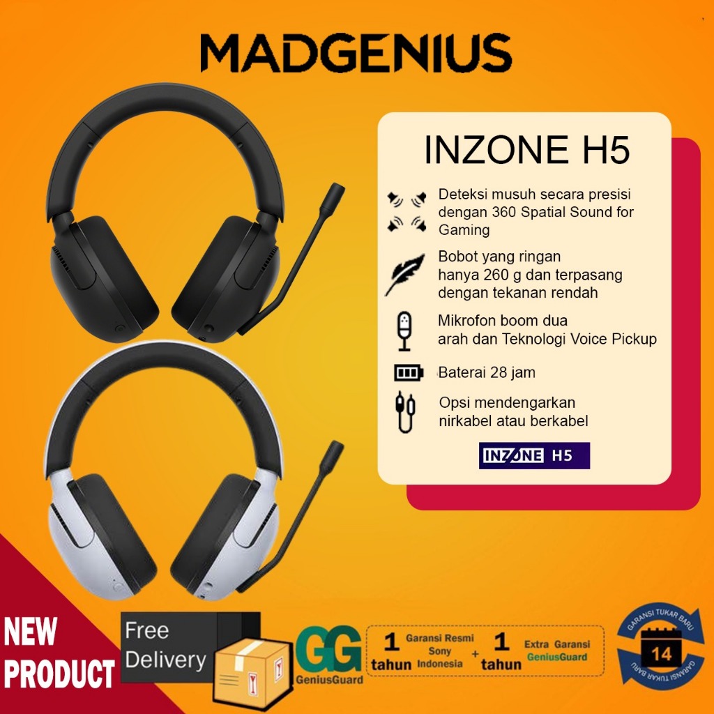 Jual SONY Original Headset Gaming Nirkabel INZONE H5 / Headphone Gaming Bluetooth Sony INZONE H5 ...