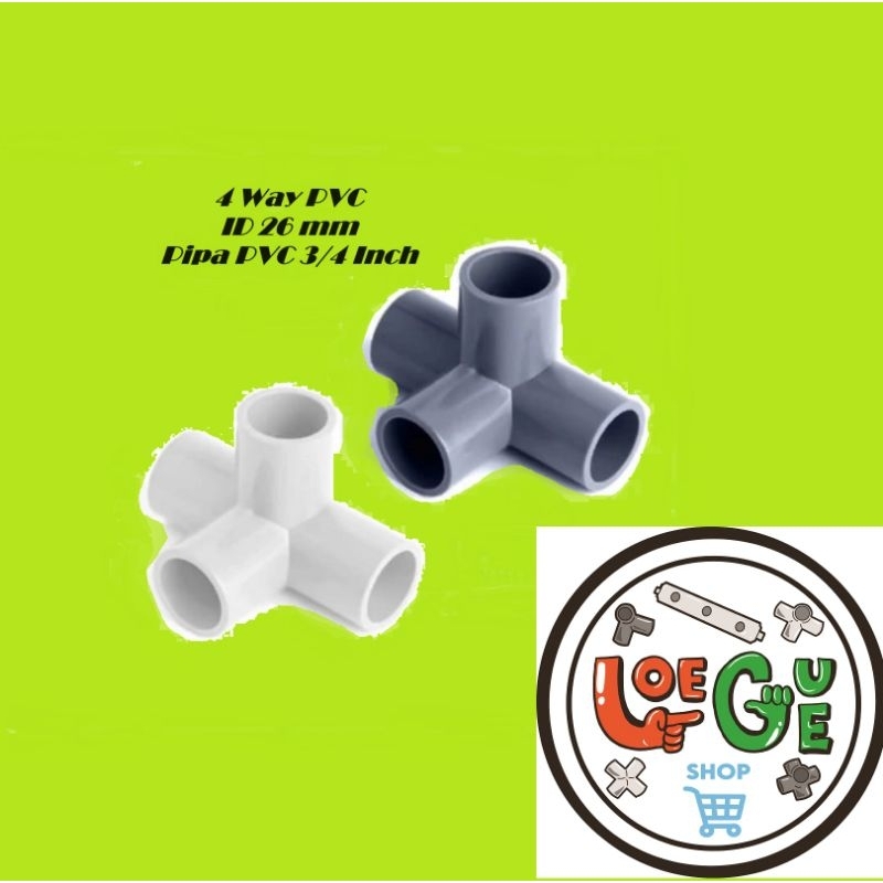 Jual 4 Way sambungan fitting konektor side tee elbow pipa pvc 4 cabang ...