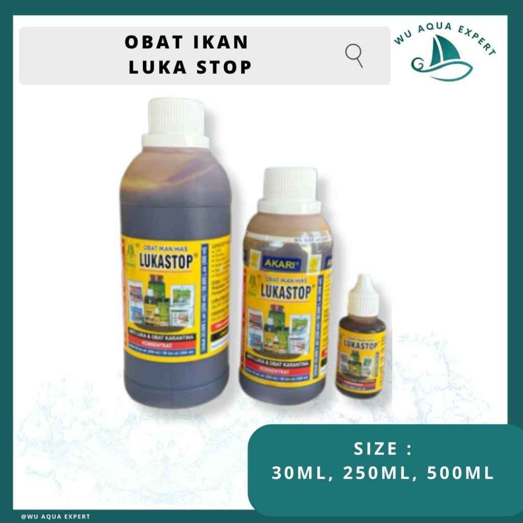 Jual LUKASTOP 250ML & 500ML Obat Ikan Luka / Jamur Luka Stop Ikan Hias ...