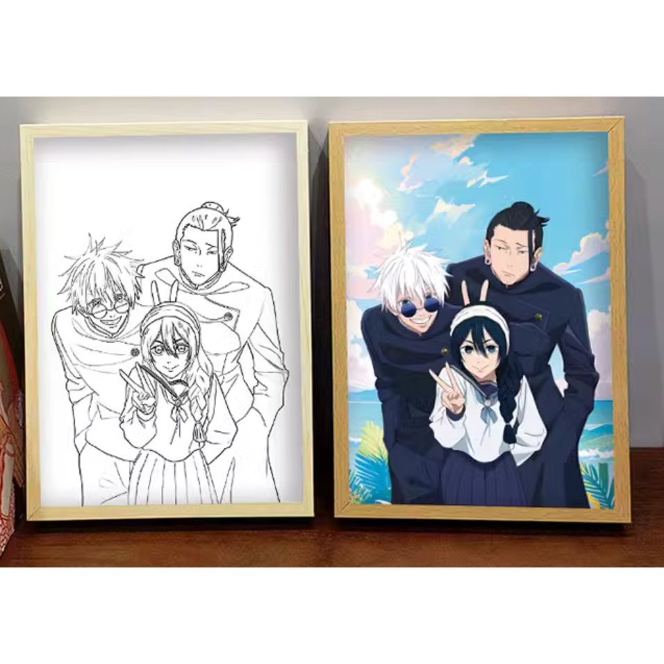 Jual Jujutsu Kaisen Gojo Satoru Geto Suguru SatoSugu Light Box Frame ...