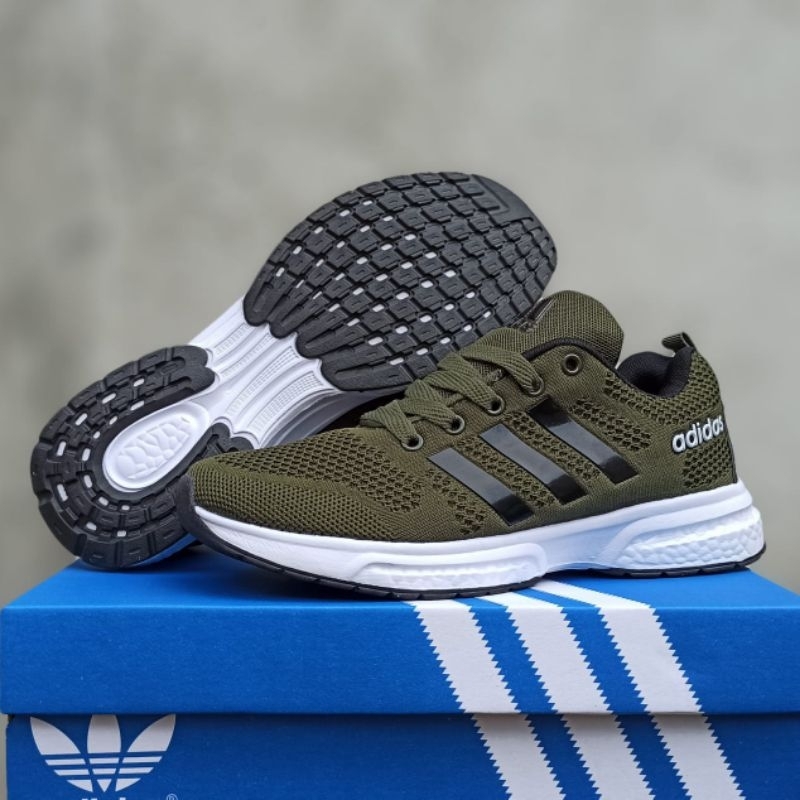 Jual SEPATU RUNING PRIA OLAHRAGA LARI ADS BLACK WHITE RUNNING COWOK ...