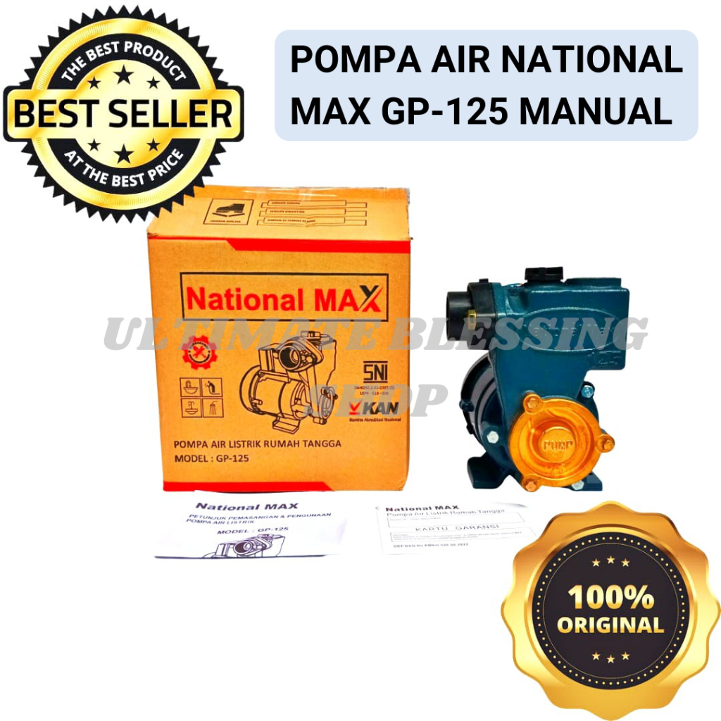 Jual Pompa Air Listrik NATIONAL MAX GP-125 Pompa Air Original Berkualitas - Ultimate Blessing ...