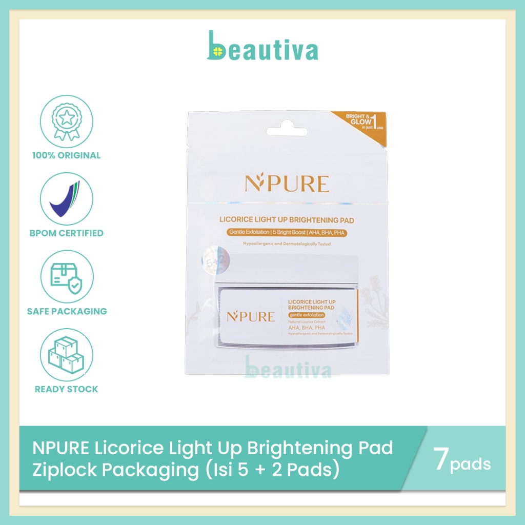 Jual NPURE Cica Acne Clear Pad - Licorice Light Up Brightening Pad ...