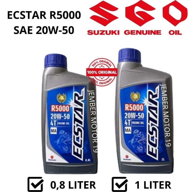 Jual OLI ECSTAR SUZUKI R5000 4T 20W-50 800 ML DAN 1 LITER | Shopee ...