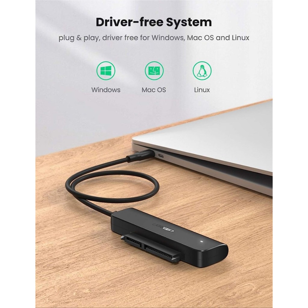Jual UGREEN Kabel USB C To SATA Adapter HDD SSD 2.5" High Speed 5Gbps 70610 | Shopee Indonesia
