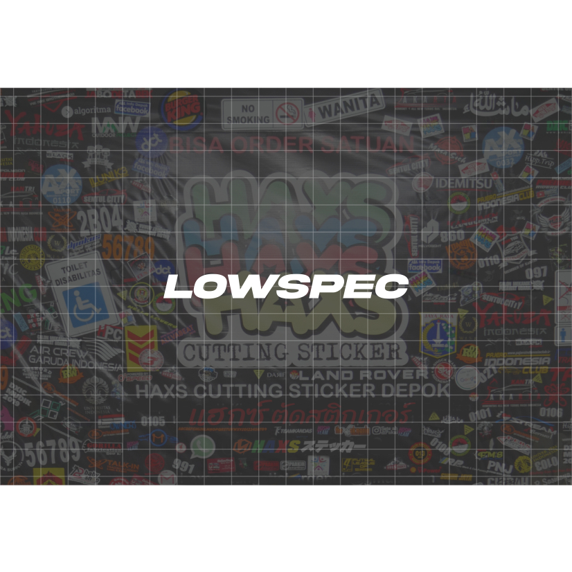 Jual Cutting Sticker Lowspec Ukuran 9 Cm Untuk Motor Mobil | Shopee ...