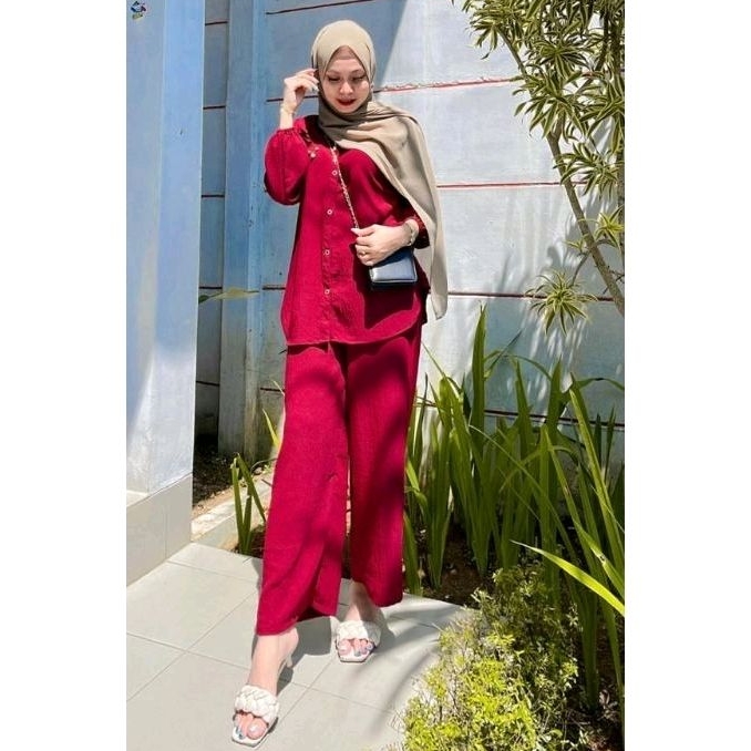 Jual Innara One Set - Setelan Wanita - Stelan Crinkle Airflow LD 110 - 120 Jumbo | Shopee Indonesia