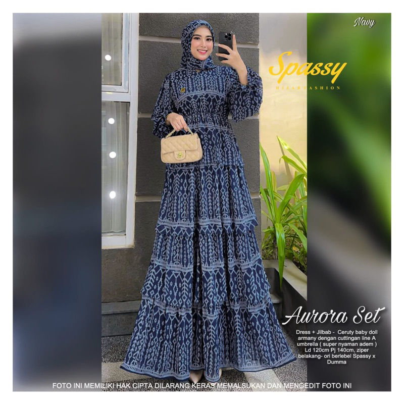 Jual AURORA SET BY SPASSY | DRESS SET HIJAB [BACA DESKRIPSI] | Shopee ...