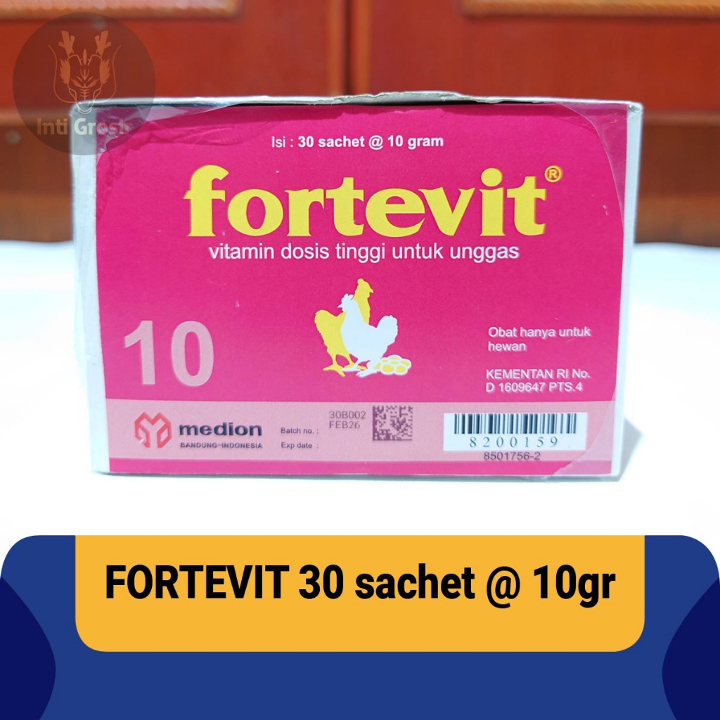 Jual FORTEVIT 10 gr GROSIR 1 KTK vitamin dosis tinggi unggas anti ...