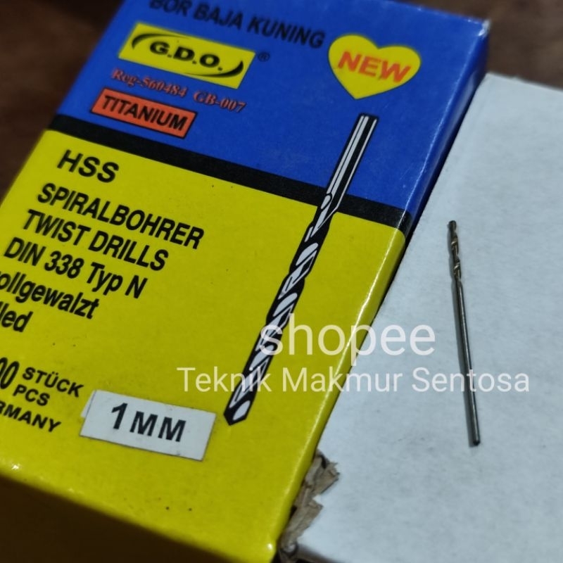 Jual Mata Bor Besi 1mm Kuning Titanium GDO 1 mm | Shopee Indonesia