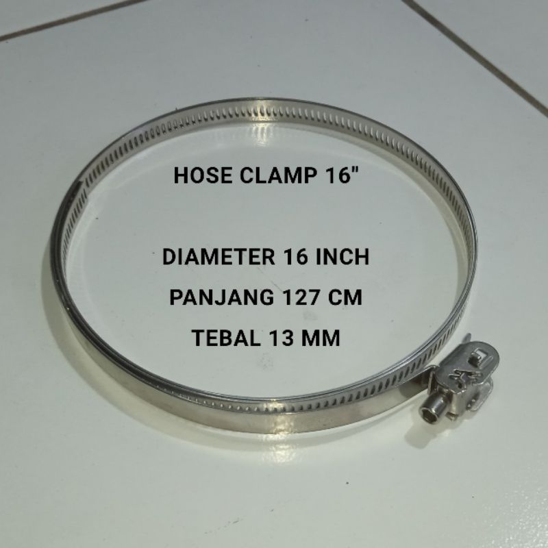 Jual HOSE CLAMP STAINLESS 16" KLEM 16 INCH UNTUK TIANG TOWER ANTENA ...
