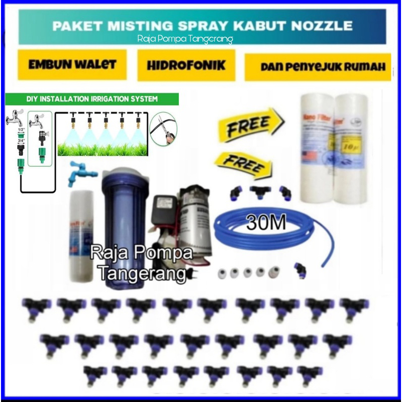 Jual Mesin Embun Walet Lengkap Set 20 Titik Nozzle Sprayer Misting ...